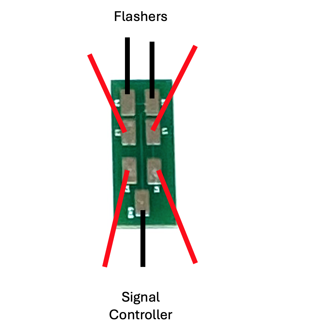 Crossbuck Flasher Solder Pad (2) - Signaling, Lighting & Animation